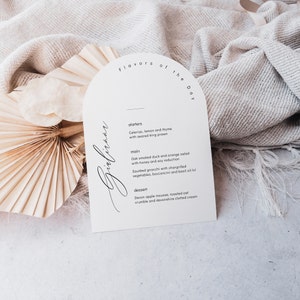Arch Menu Template With Guest Name, Printable Arch Wedding Menu 5x7 ...