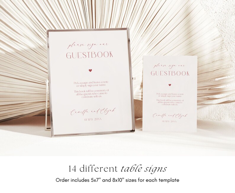 Blush Wedding Sign Bundle Modern Wedding Signs Template - Etsy