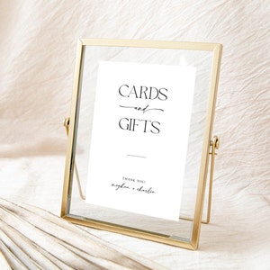 Wedding Gift Table Sign Template, Modern Editable Reception Gift Sign ...