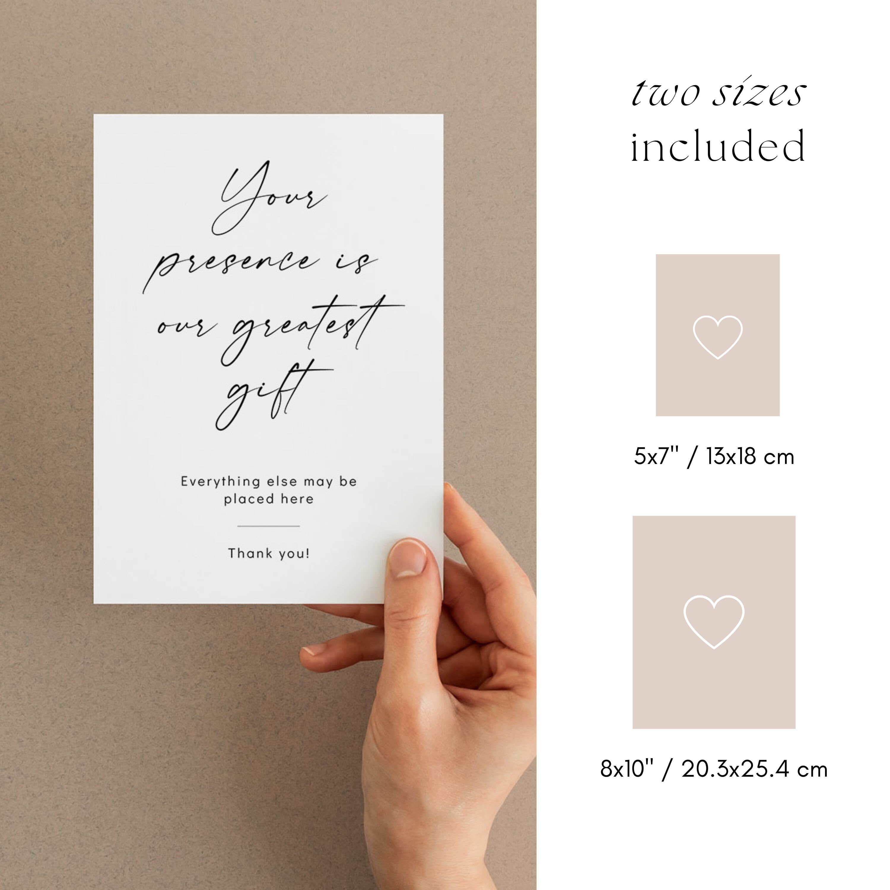 Printable Gift and Cards Table Sign Template With Calligraphy Font ...