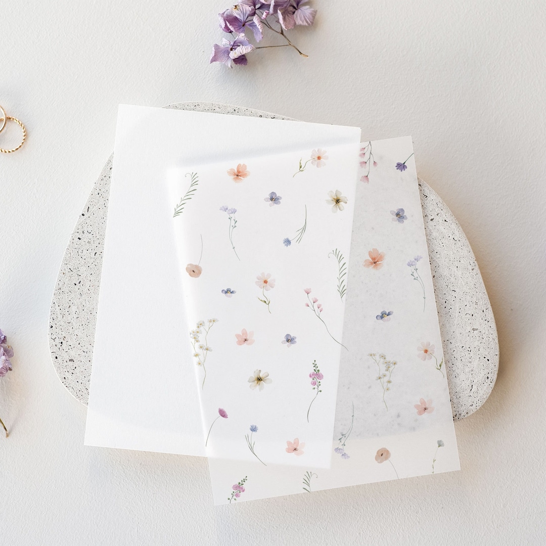 Printable Floral Vellum Overlay for Wedding Invitation, Modern ...