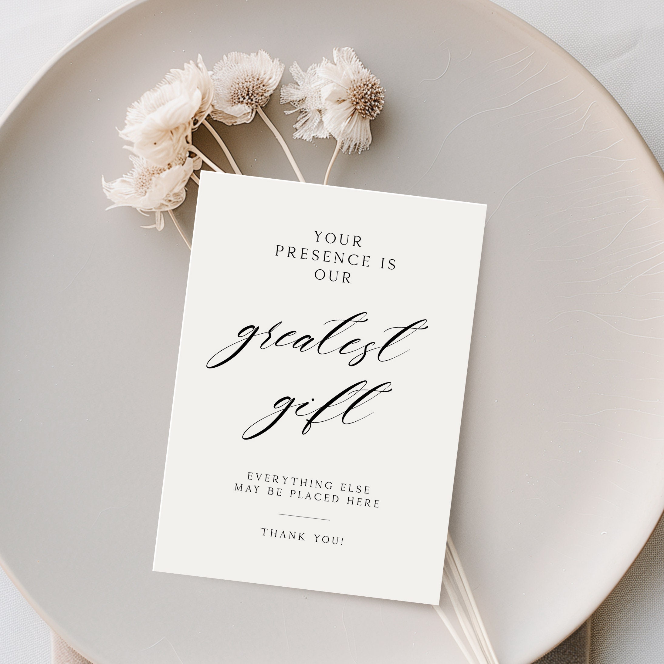 Wedding Gift and Cards Table Sign Template With Calligraphy Font Simple ...