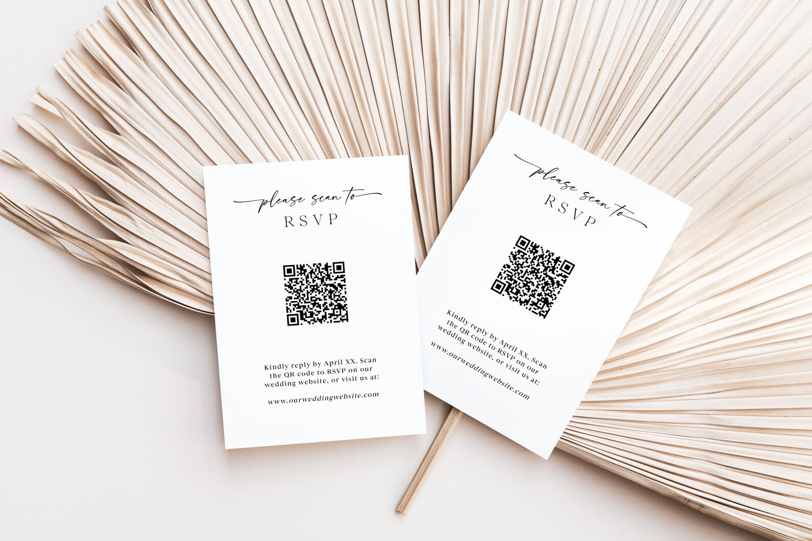 Modern RSVP Card Template With QR Code Minimalist Response - Etsy