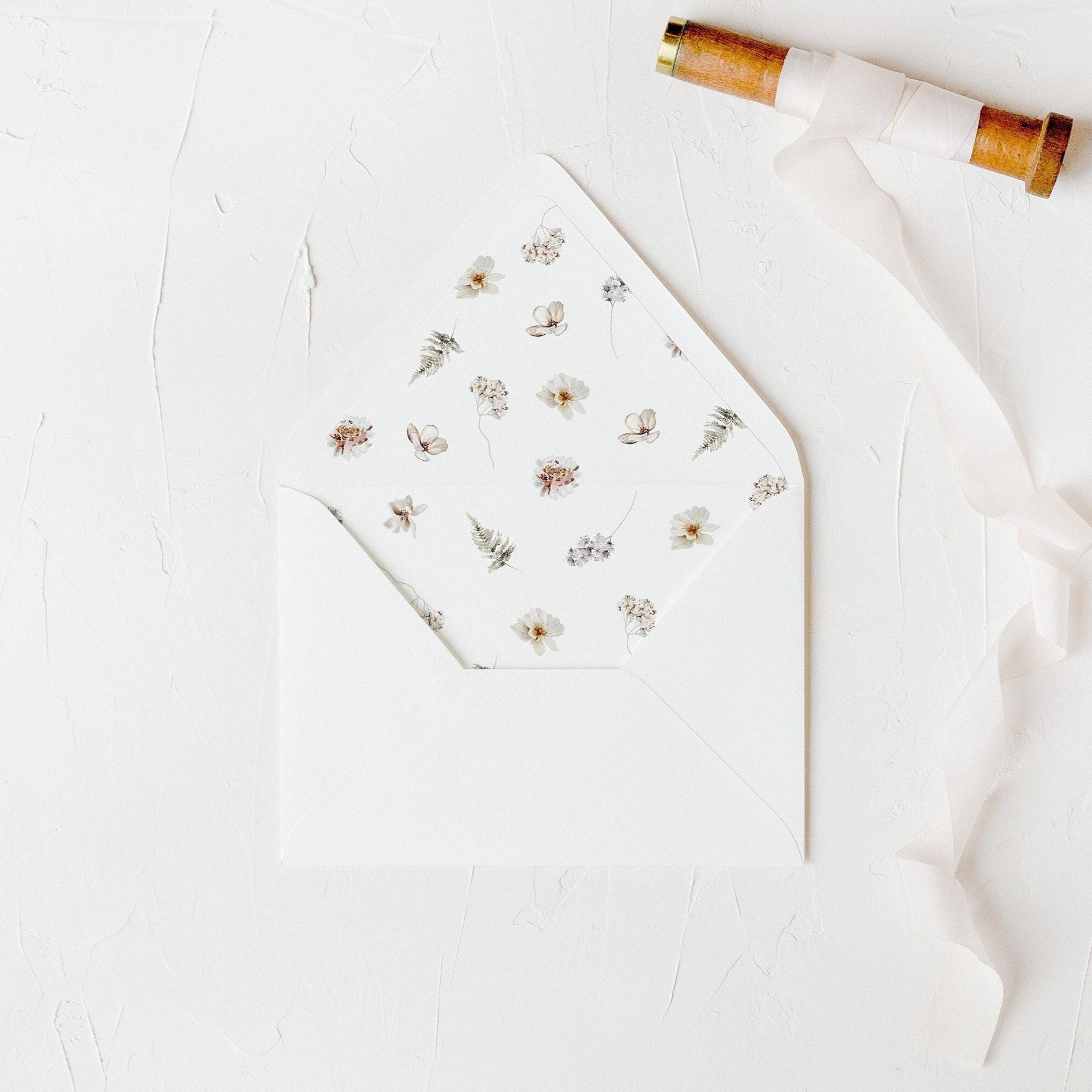 Floral Envelope Liner Template, Printable Wedding Envelope Liner With ...