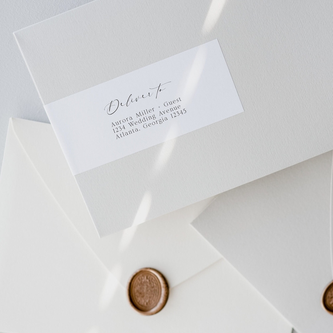 Printable Address Label Template, Wrap Around Sticker for Envelope ...