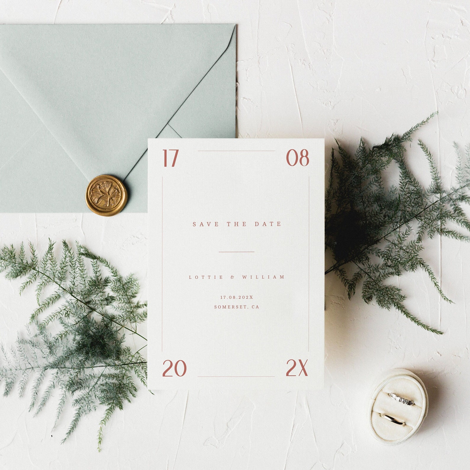 Printable Modern Save the Date Invitation Template, Minimalist Save Our ...