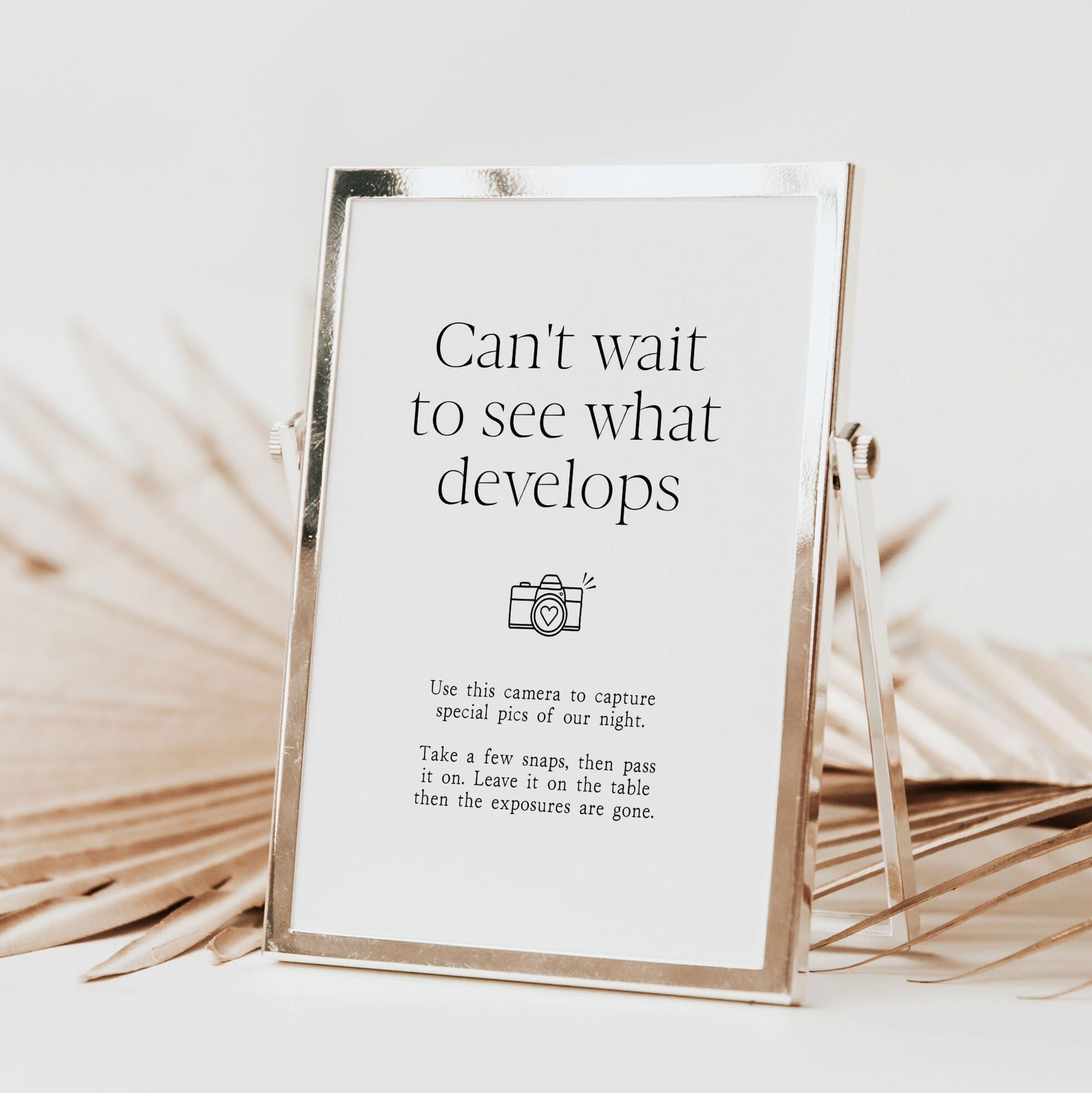 Disposable Camera Sign Template, Minimalist Capture the Memories Sign ...