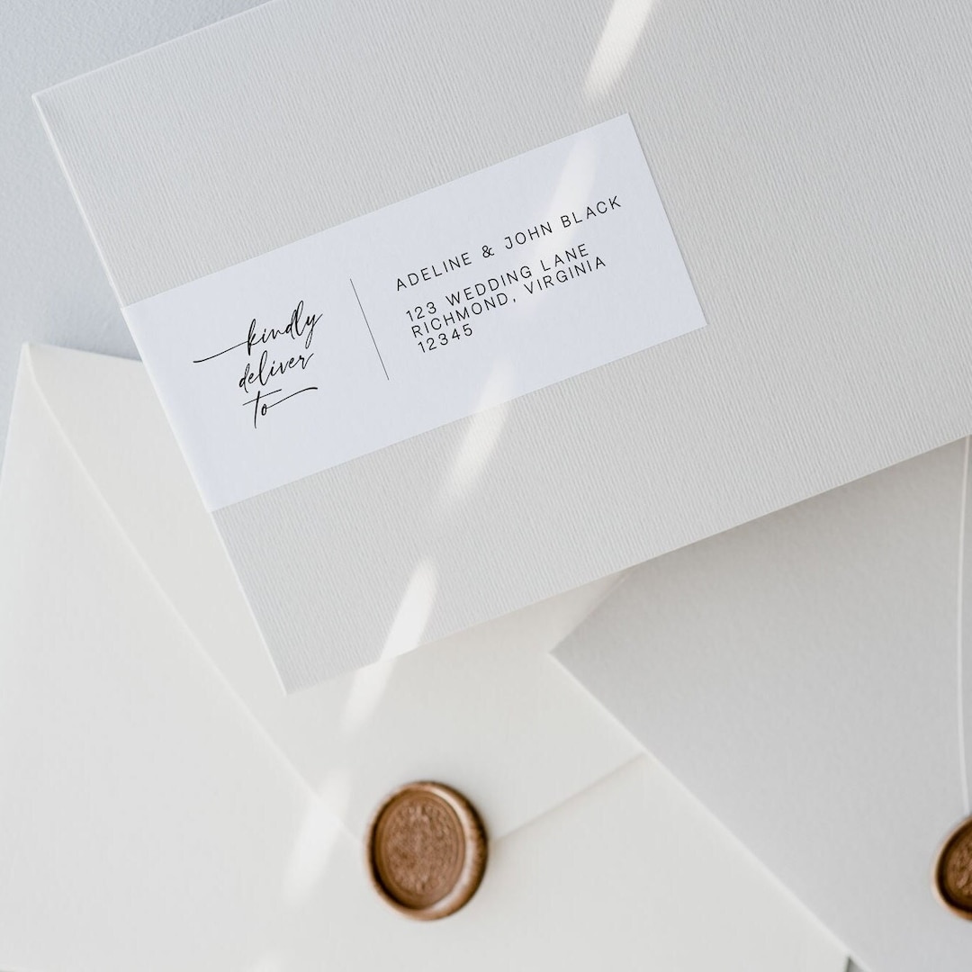 Envelopes Address Label Template Printable Minimalist Wrap Around ...