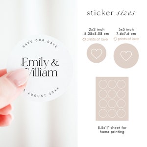 Round Save the Date Sticker Template, Editable Save Our Date Wedding ...