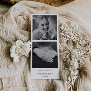 Printable Wedding Invitation Template With Picture, Minimalist 4x9 ...