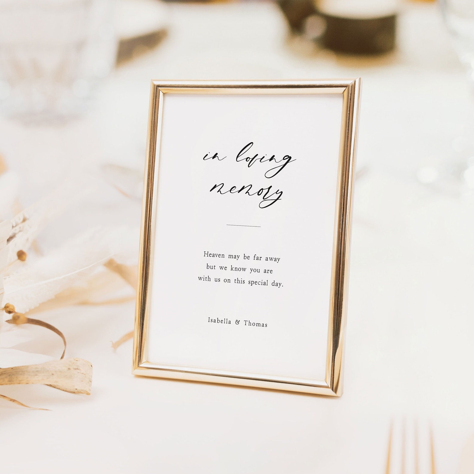 In Loving Memory Wedding Table Sign Design, Memorial Reception Table ...