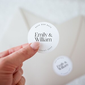 Round Save the Date Sticker Template, Editable Save Our Date Wedding ...