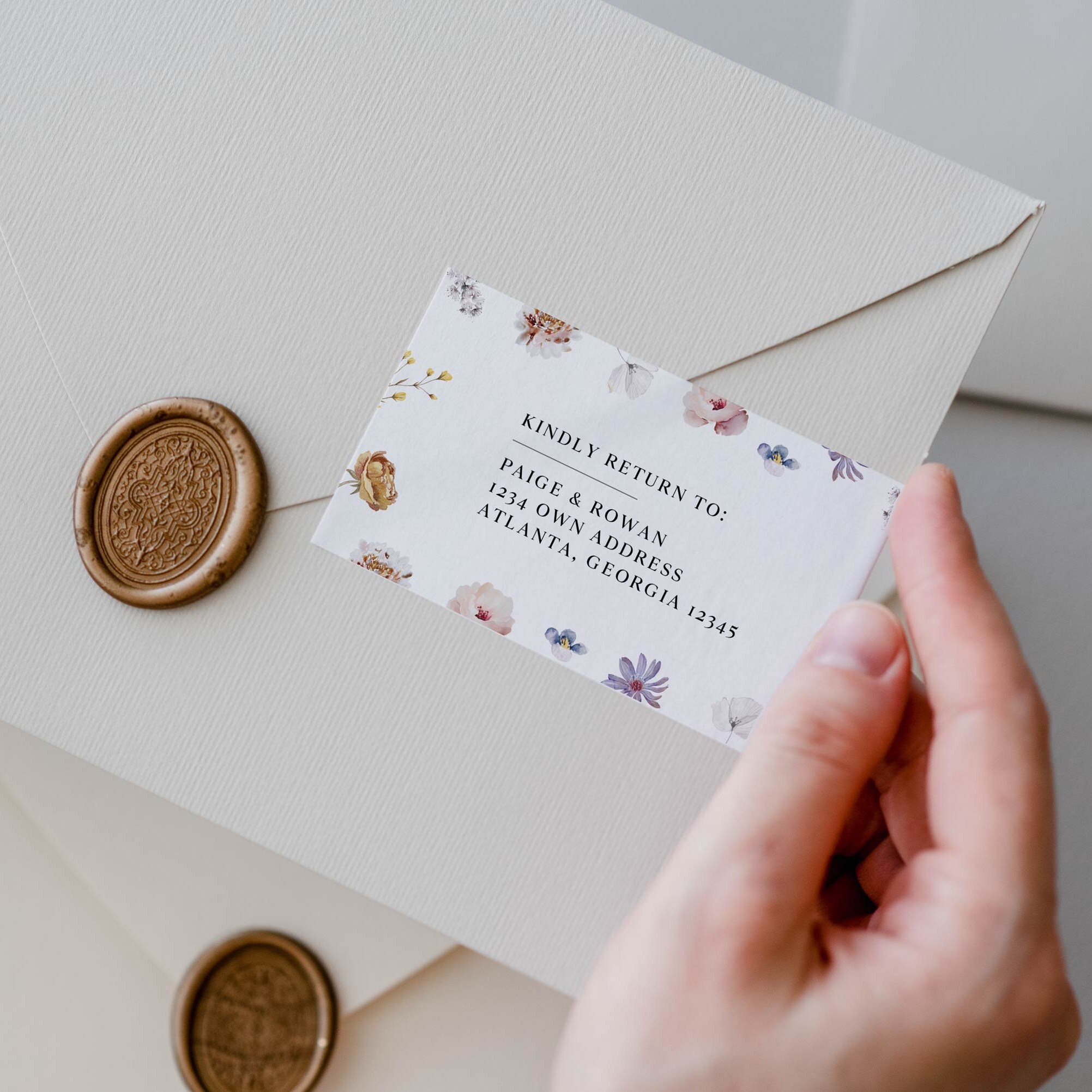 Printable Floral Guest Address Label Template, Boho Recipient Labels ...