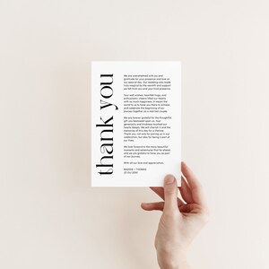 Modern Thank You Card Postcard Template, Minimalist Mailable Editable ...