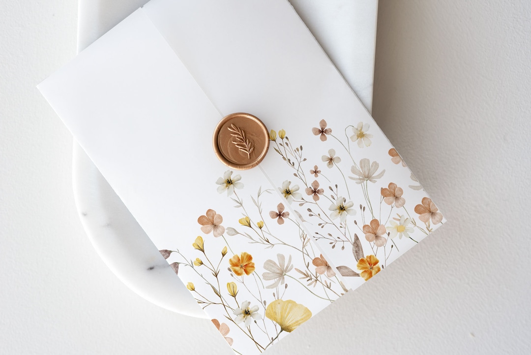 Printable Vellum Wrap Floral Vellum Jacket DIY Vellum Fold - Etsy