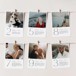 Printable Table Number Template With Fun Facts and Photo, Modern Love ...