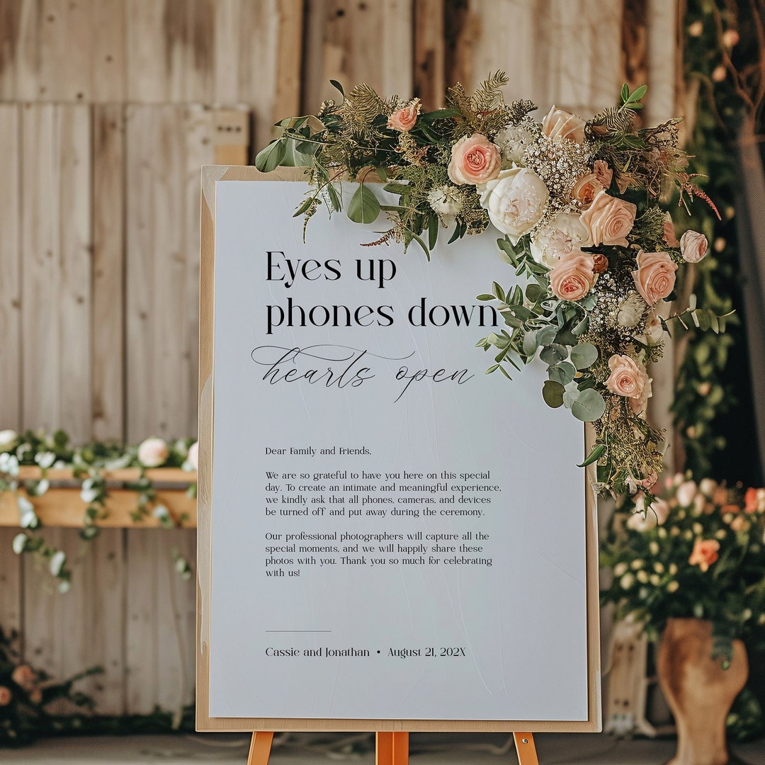 Unplugged Wedding Ceremony Sign Template, Printable Minimalist ...