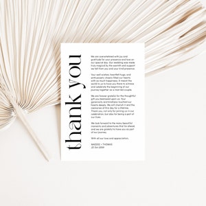 Modern Thank You Card Postcard Template, Minimalist Mailable Editable ...
