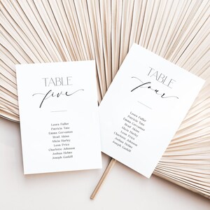 Minimalist Table Plan Card Templates With Calligraphy Font, Seating ...