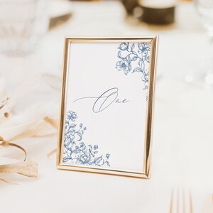 Printable Table Number Template With Vintage Roses, Modern Table Number ...