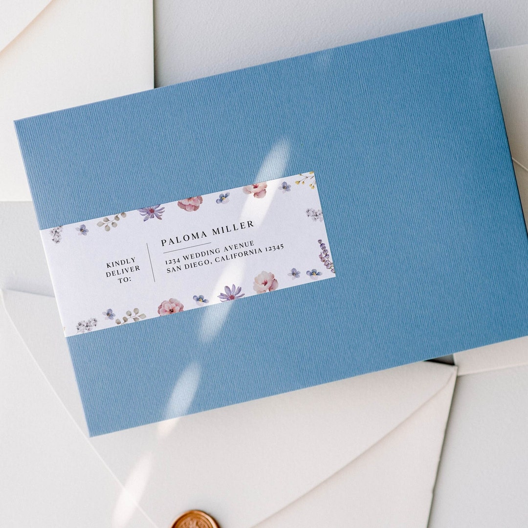 Printable Floral Guest Address Label Template, Boho Recipient Labels ...