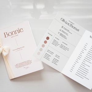 Bridal Party Info Booklet Template for Bridesmaids and Groomsmen in ...