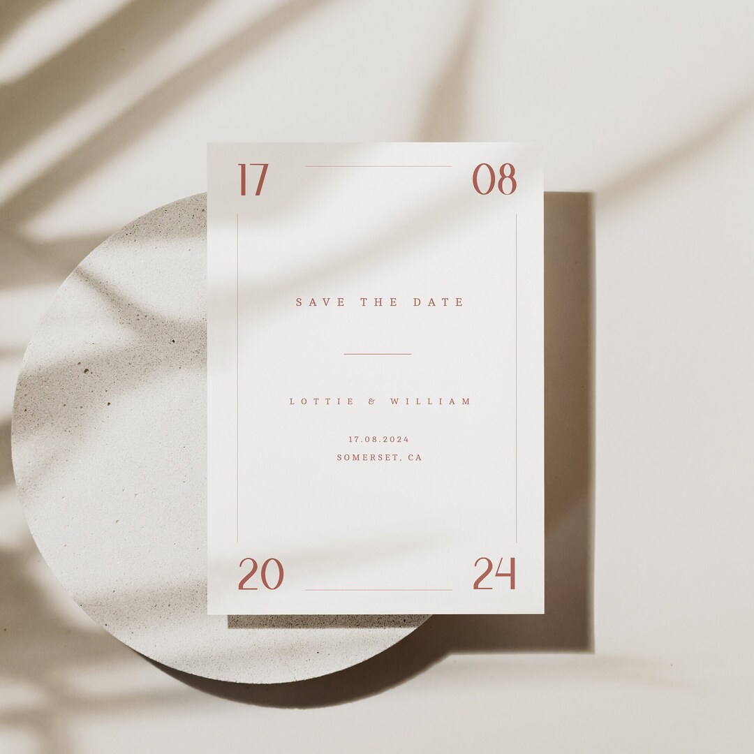 Printable Modern Save the Date Invitation Template, Minimalist Save Our ...