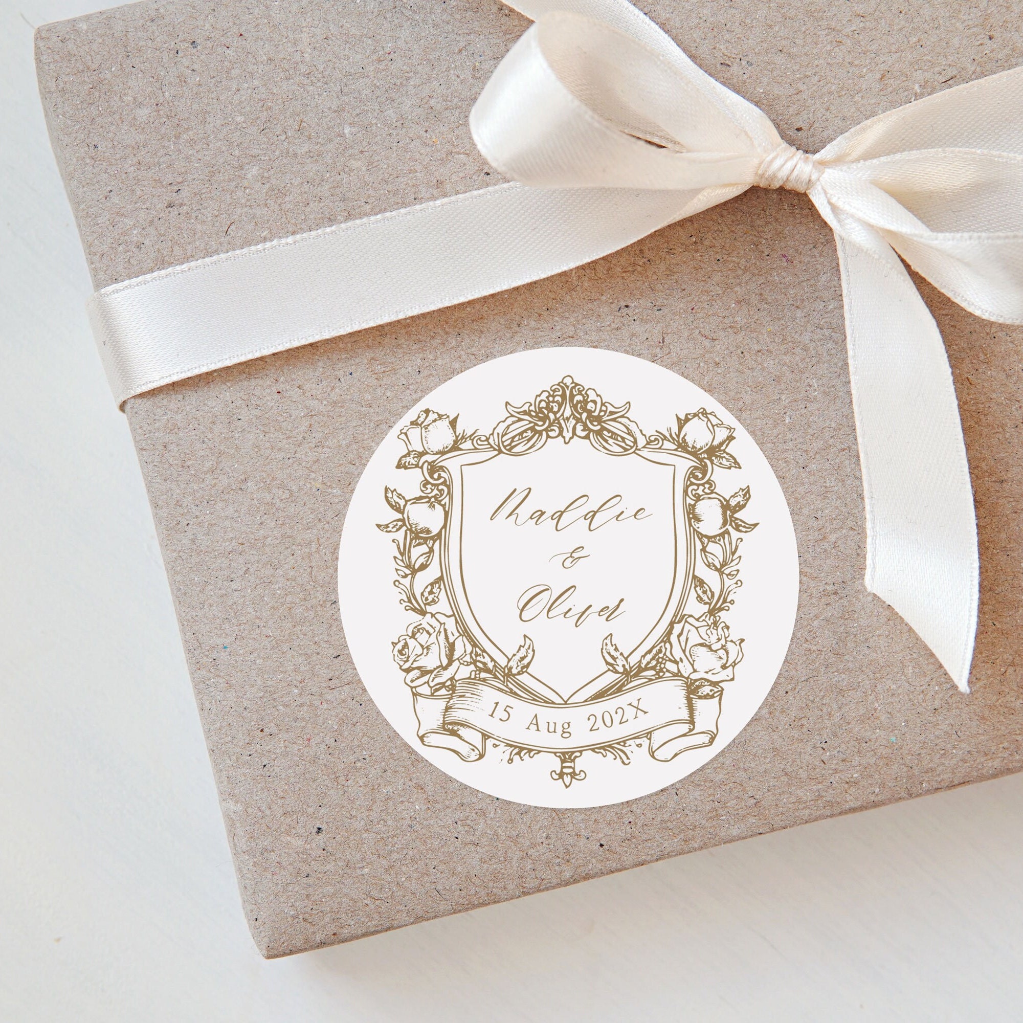 Round Wedding Sticker Template, Editable Wedding Favor Label, Printable ...
