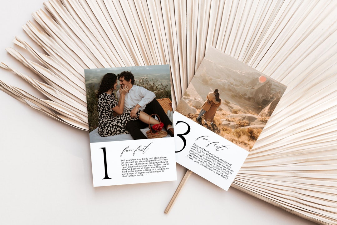 Fun Facts Table Number Template With Photo Modern Love Story - Etsy
