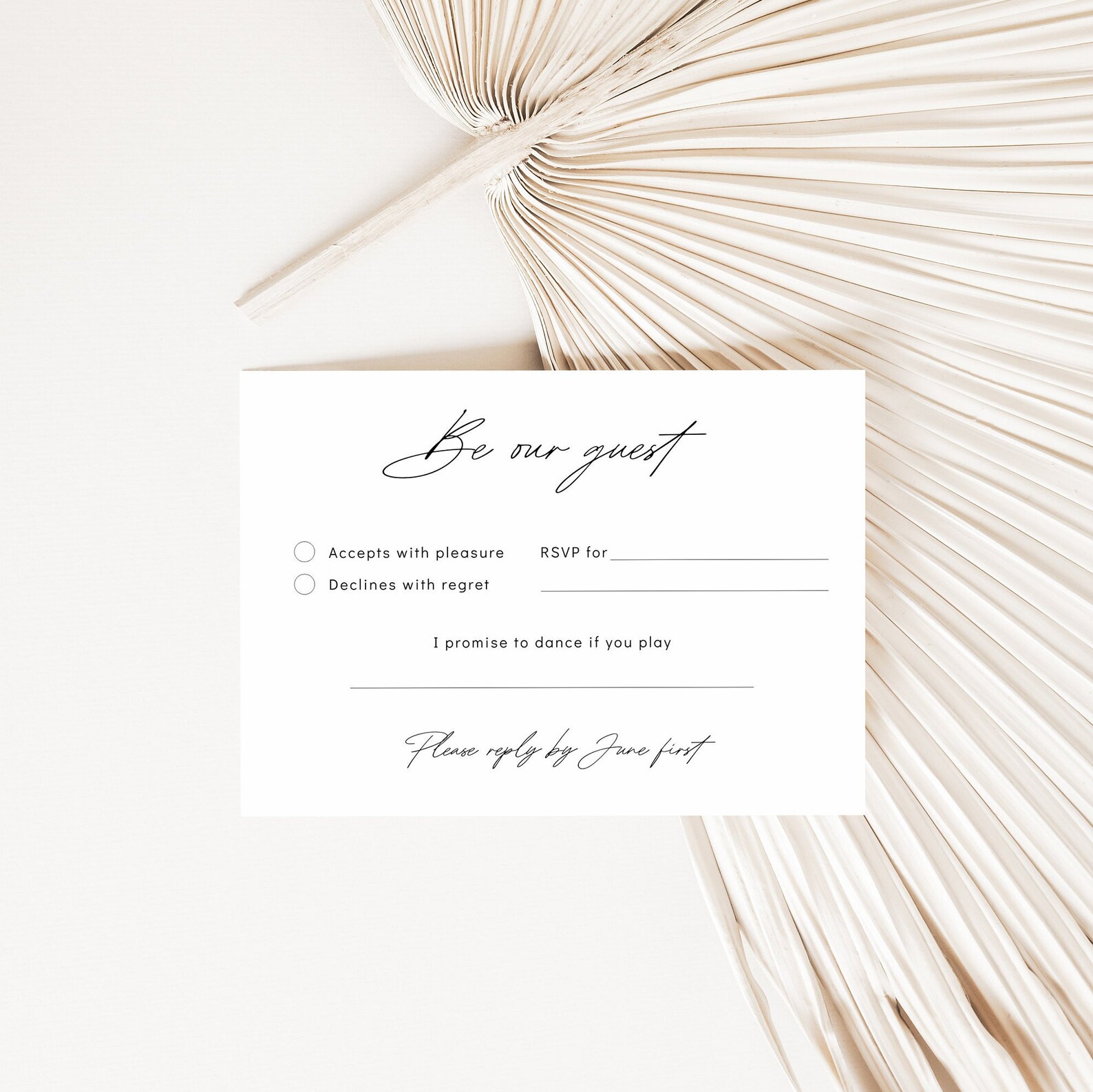 Printable RSVP Template With QR Code, Minimalist Printable Response ...