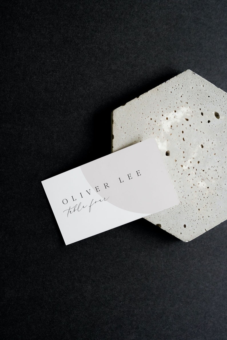 Half Moon Wedding Menu & Place Card Template Set - Etsy