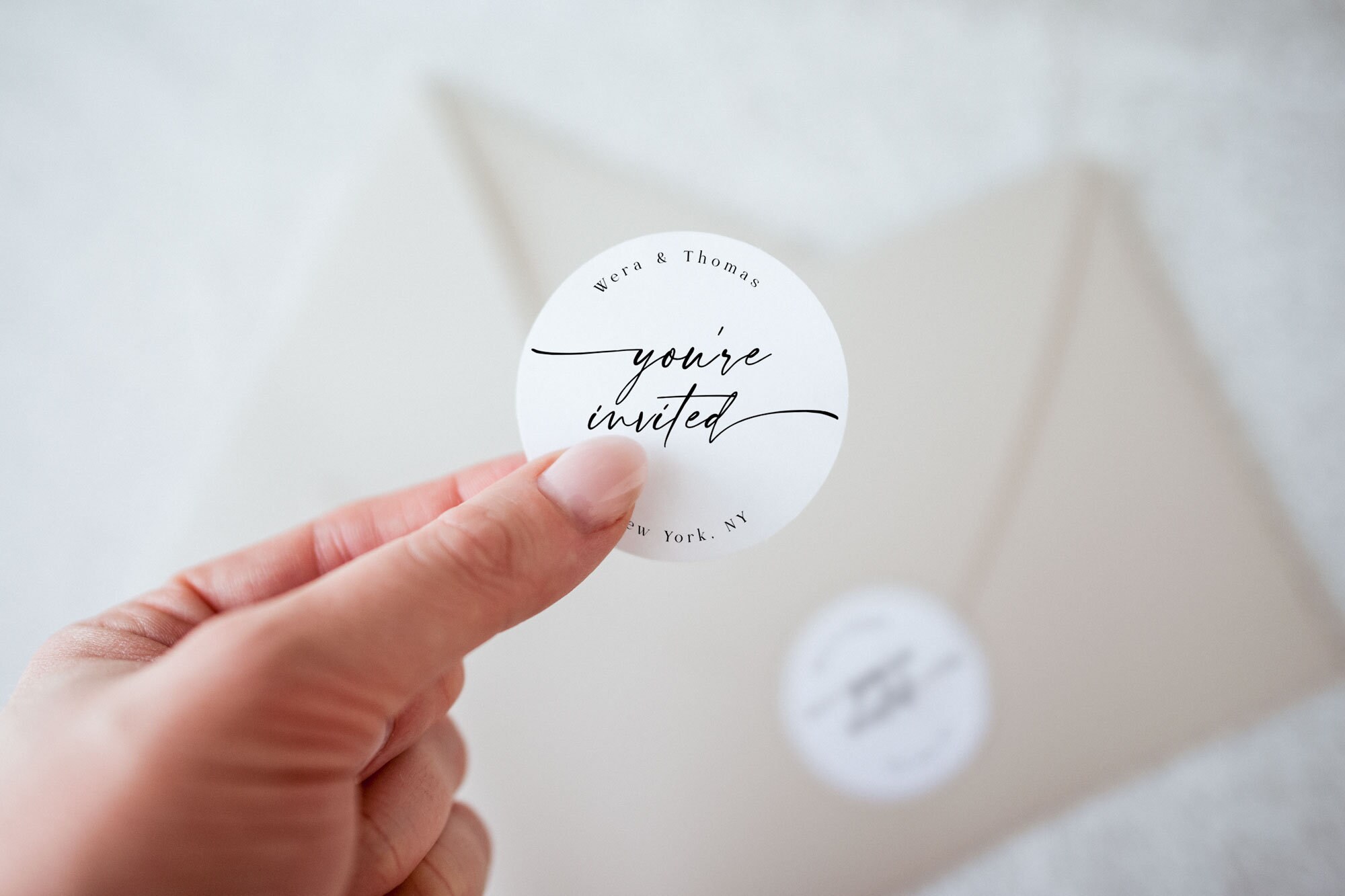 Round Wedding Envelope Stickers Template Editable Round - Etsy