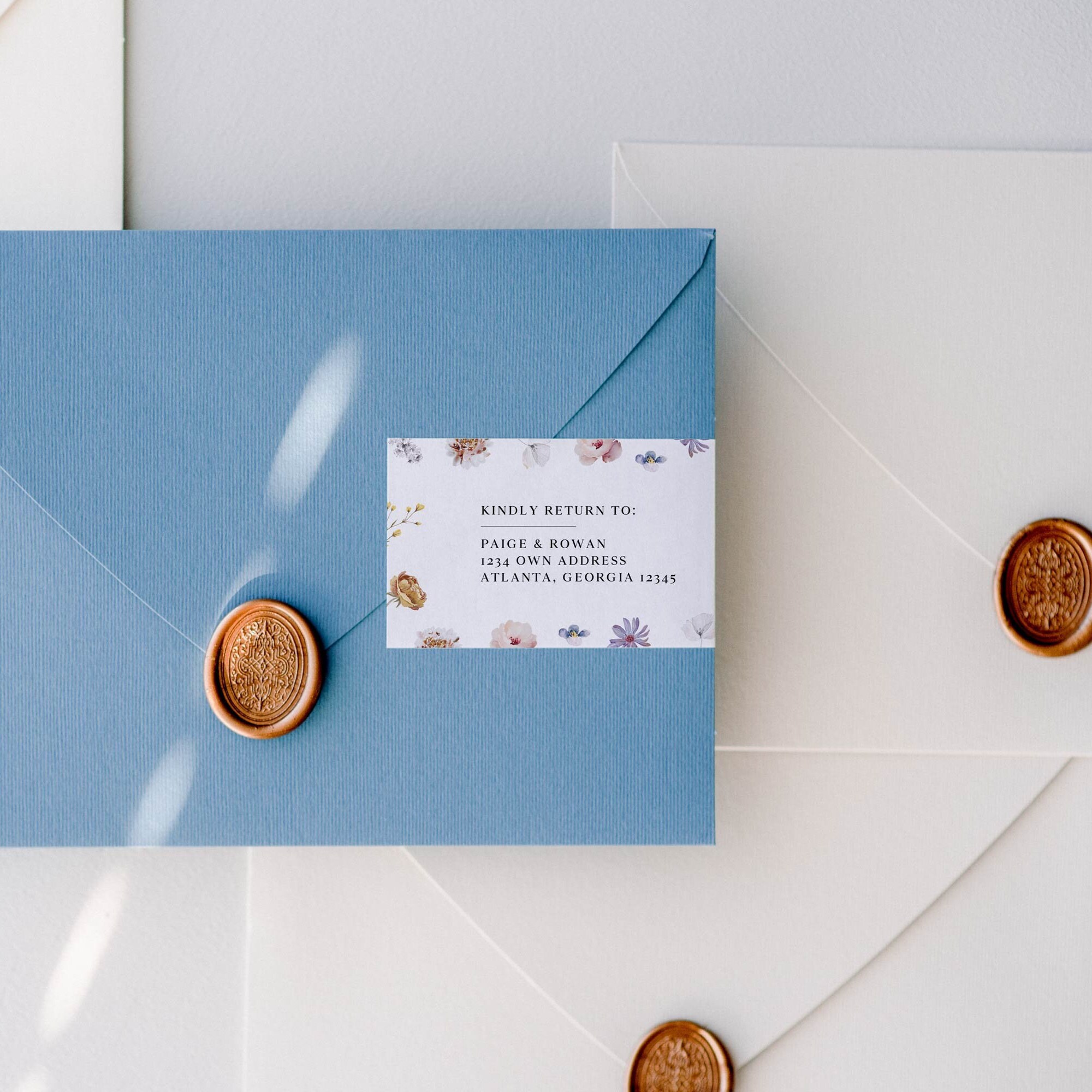 Printable Floral Guest Address Label Template, Boho Recipient Labels ...