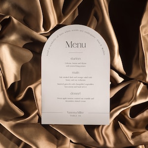 Arch Wedding Menu Template With Name Boho Menu With Guest - Etsy