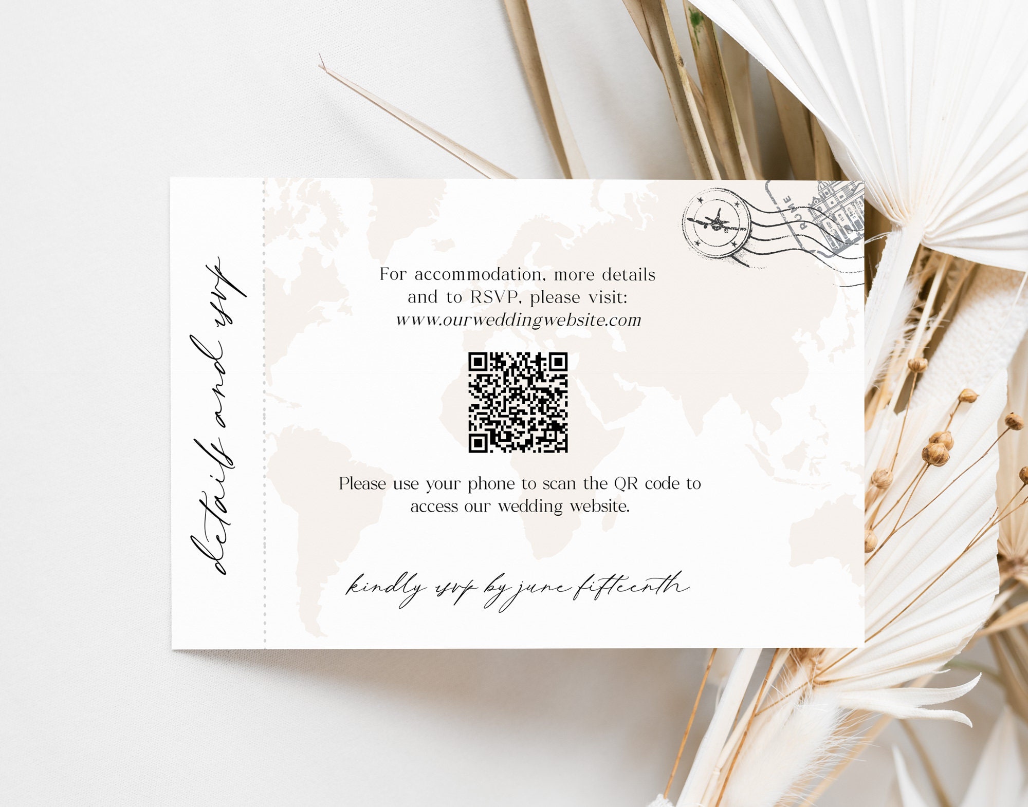 Destination Wedding Invitation Template Suite Modern DIY - Etsy