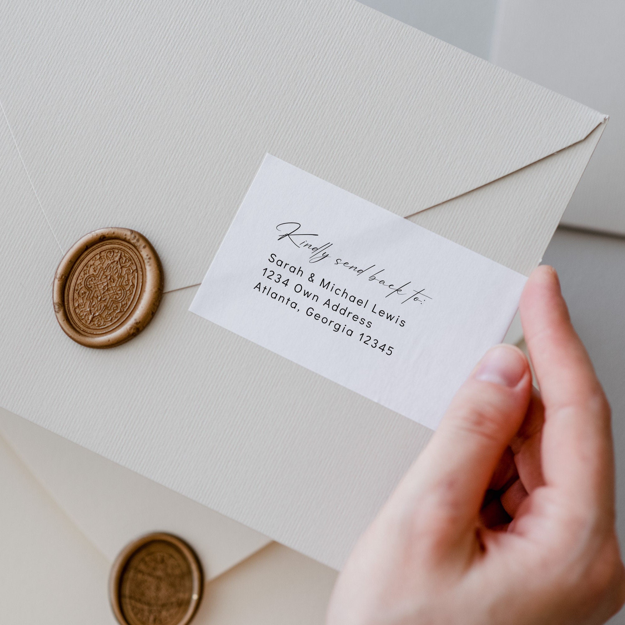 Envelopes Address Label Template Printable With Script Font, Minimalist ...