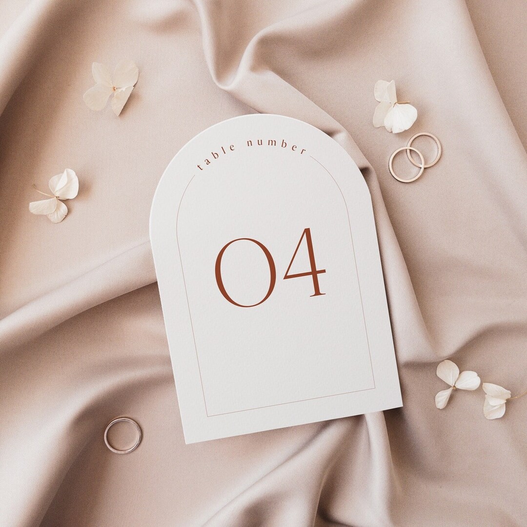 Arch Table Number Template, Modern Boho Printable Wedding Table Card ...