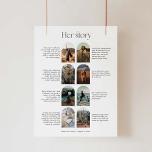 Our, Her and His Story Wedding Sign Template With Photos, Wedding ...