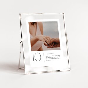 Printable Table Number Template With Photo and Fun Facts, Modern Love ...