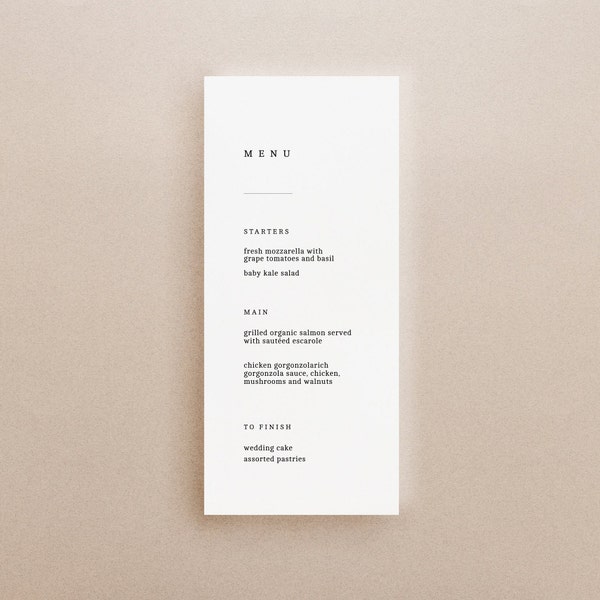 Simple Wedding Menu - Etsy