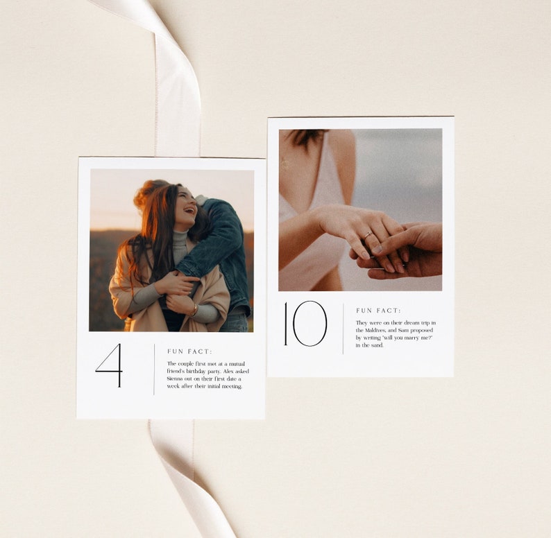 Printable Table Number Template With Photo and Fun Facts, Modern Love ...