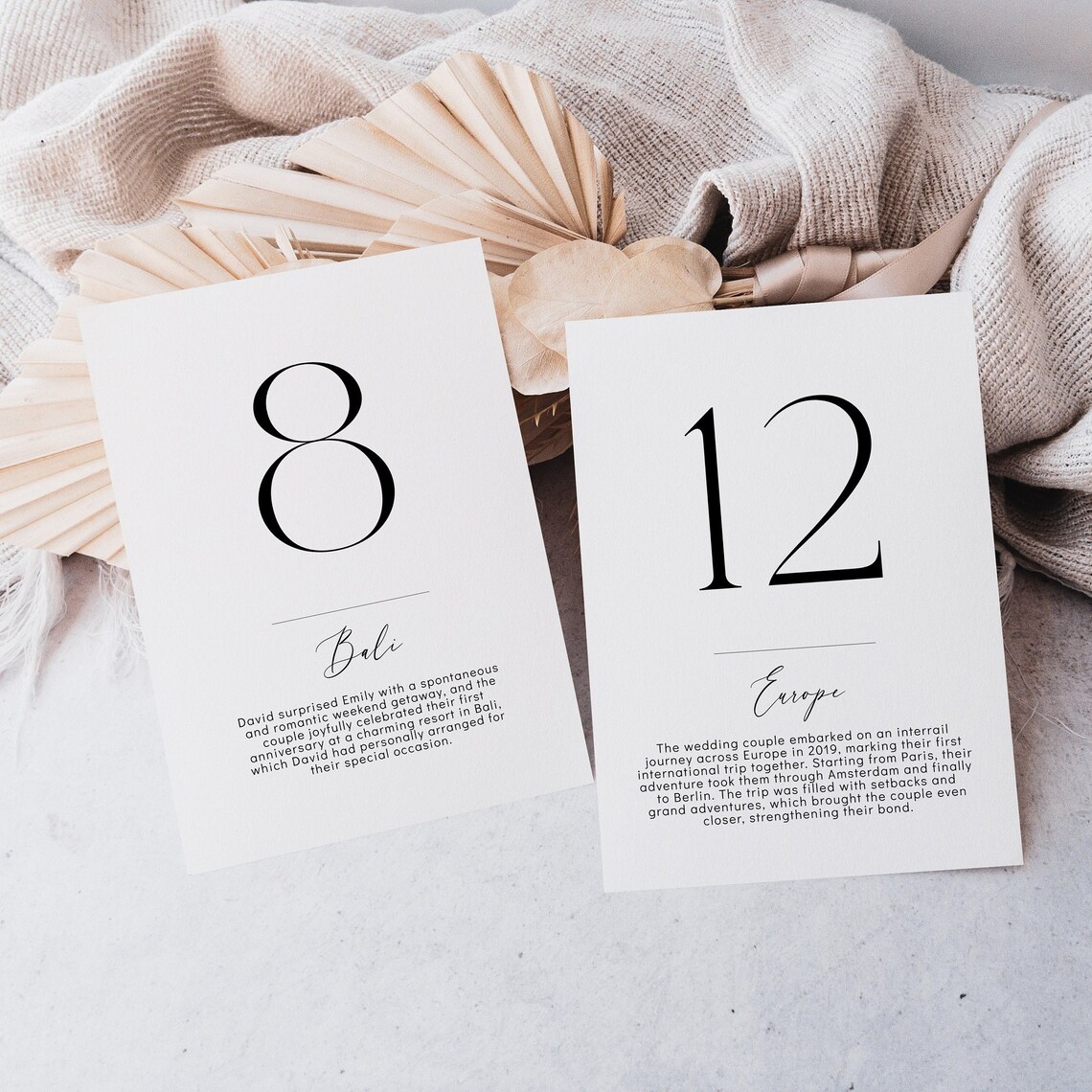 Fun Facts Table Number Cards With Visited Places, Memory Wedding Travel ...
