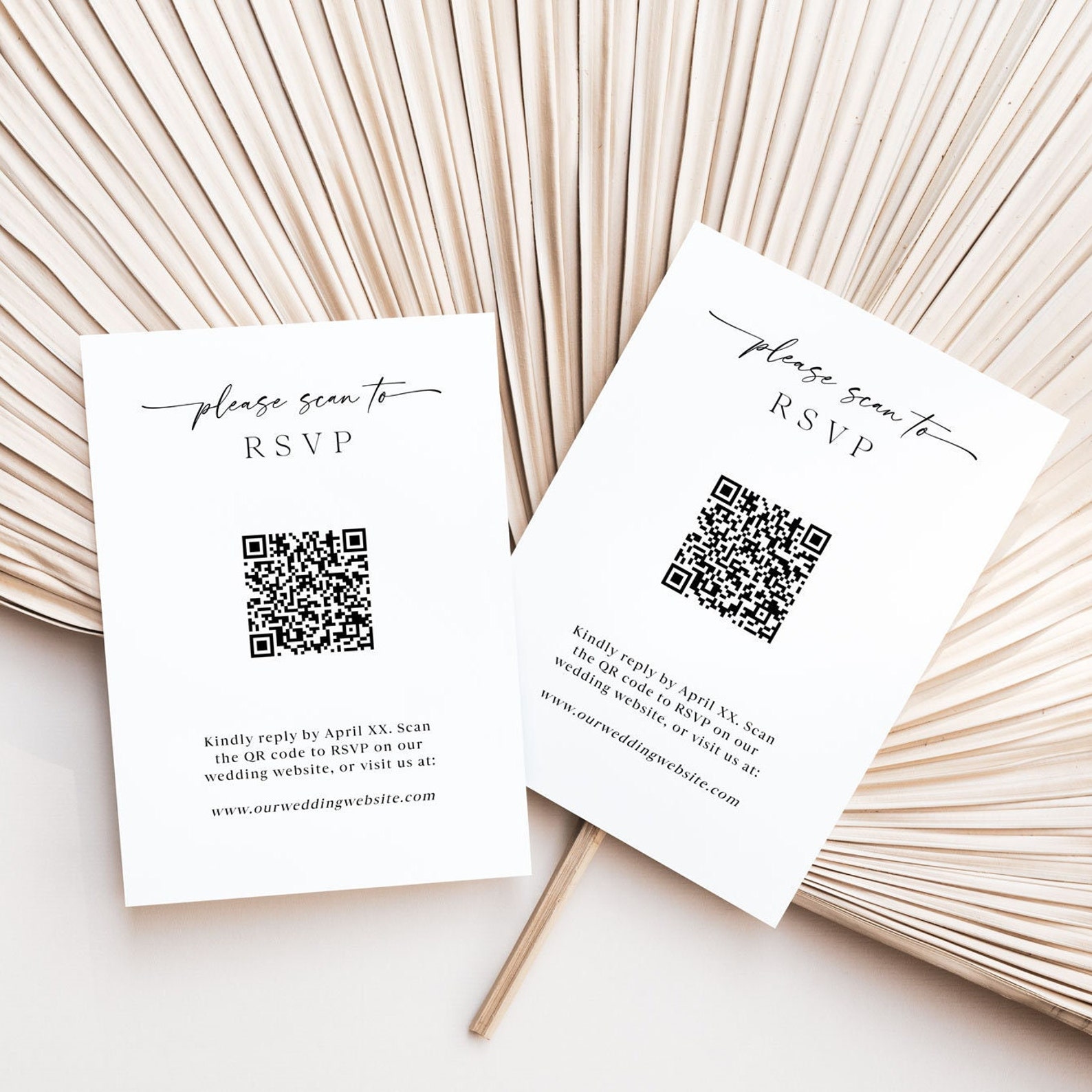 Printable RSVP Card Template With QR Code, Minimalist Response ...