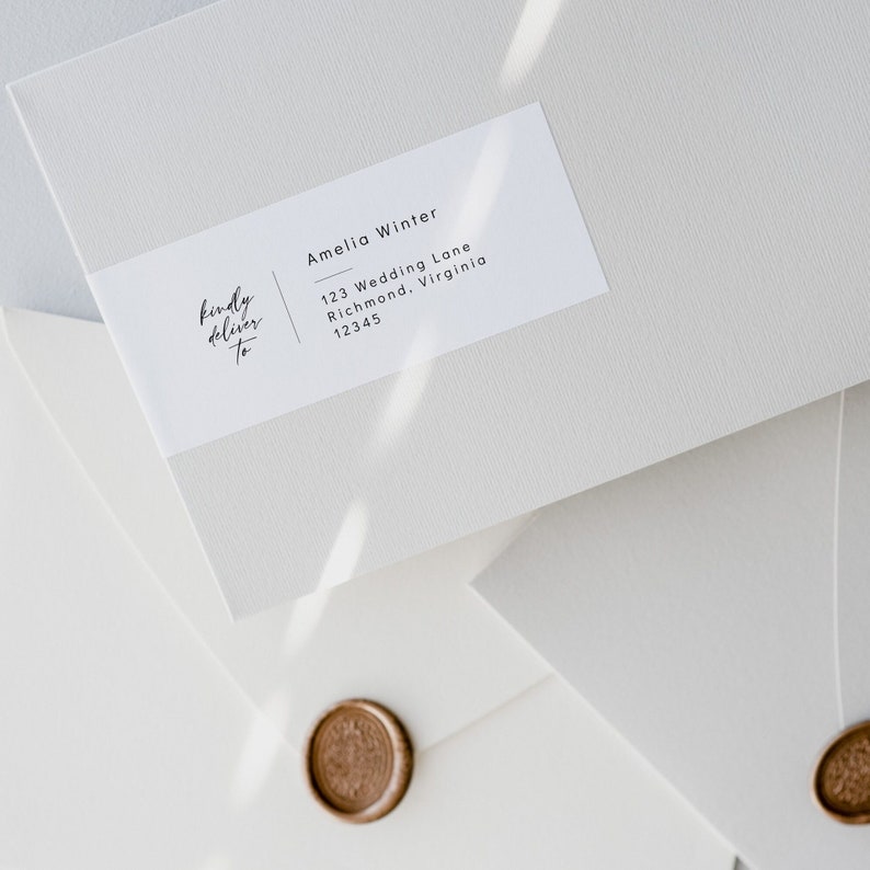 Printable Address Label Template, Wrap Around Sticker for Envelope ...