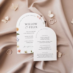 Floral Arch Wedding Invitation Template Suite, Printable Boho ...