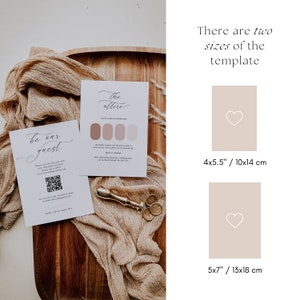 Printable RSVP + Wedding Attire Card Template With QR Code, Guest Dress ...