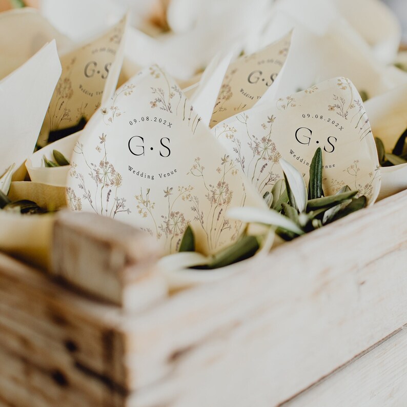 Printable Floral Confetti Cone Template for Petal Toss, DIY Editable ...