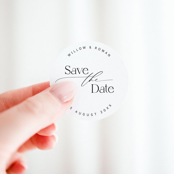 Sticker Save The Date Template Save The Date Sticker Icon Vector