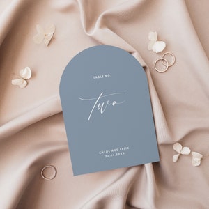 Arch Table Number Template With Calligraphy Font, Modern Arch Wedding ...