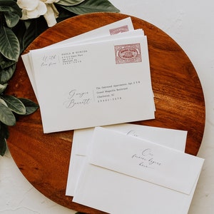 Minimalist Calligraphy Envelope Template, Wedding Addressed Envelope ...